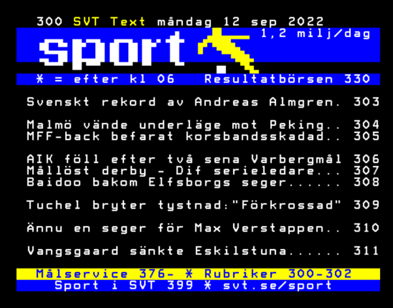 Text TV - Reizbet